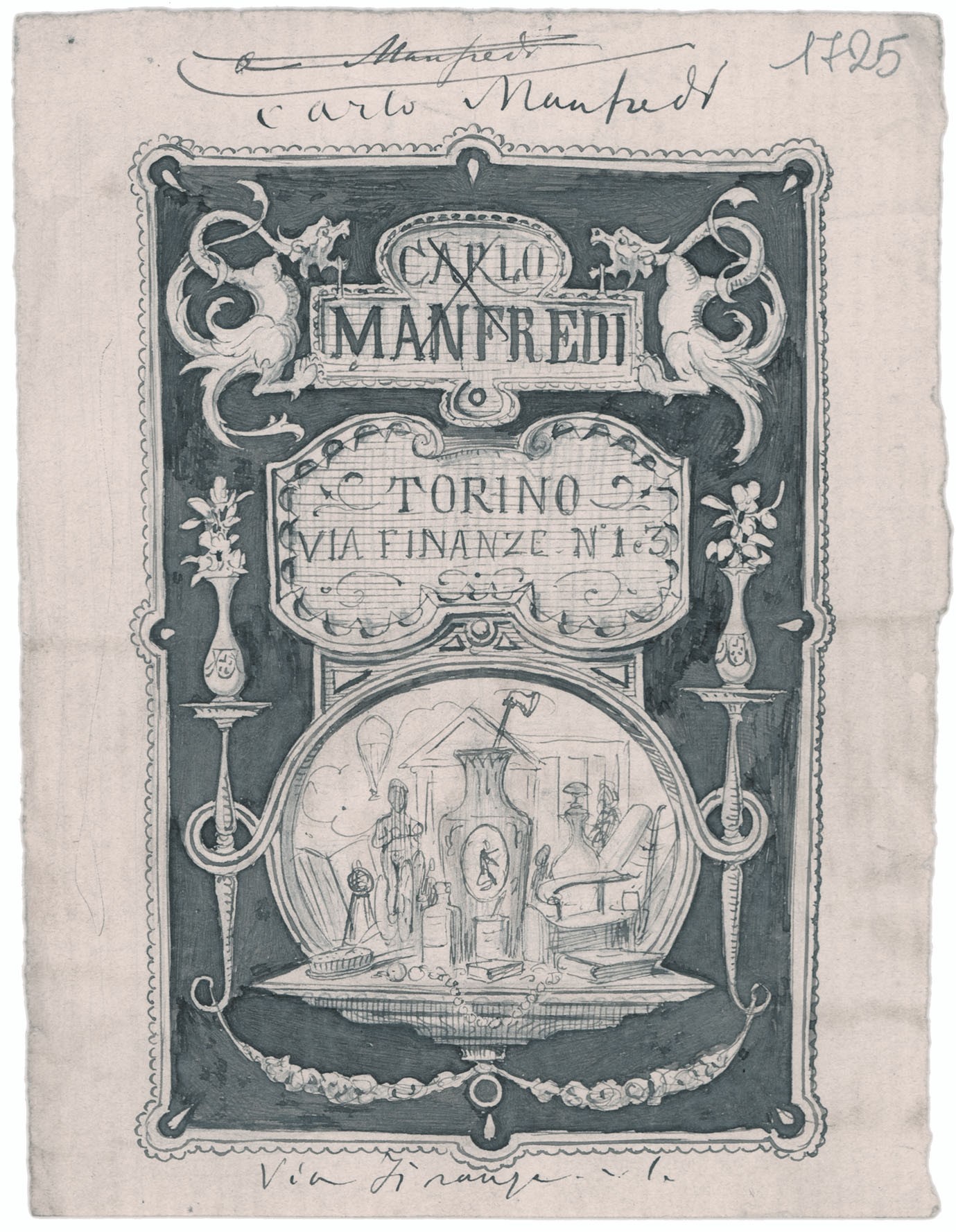 Disegno per Carlo Manfredi, Torino Via Finanze 1 e 3