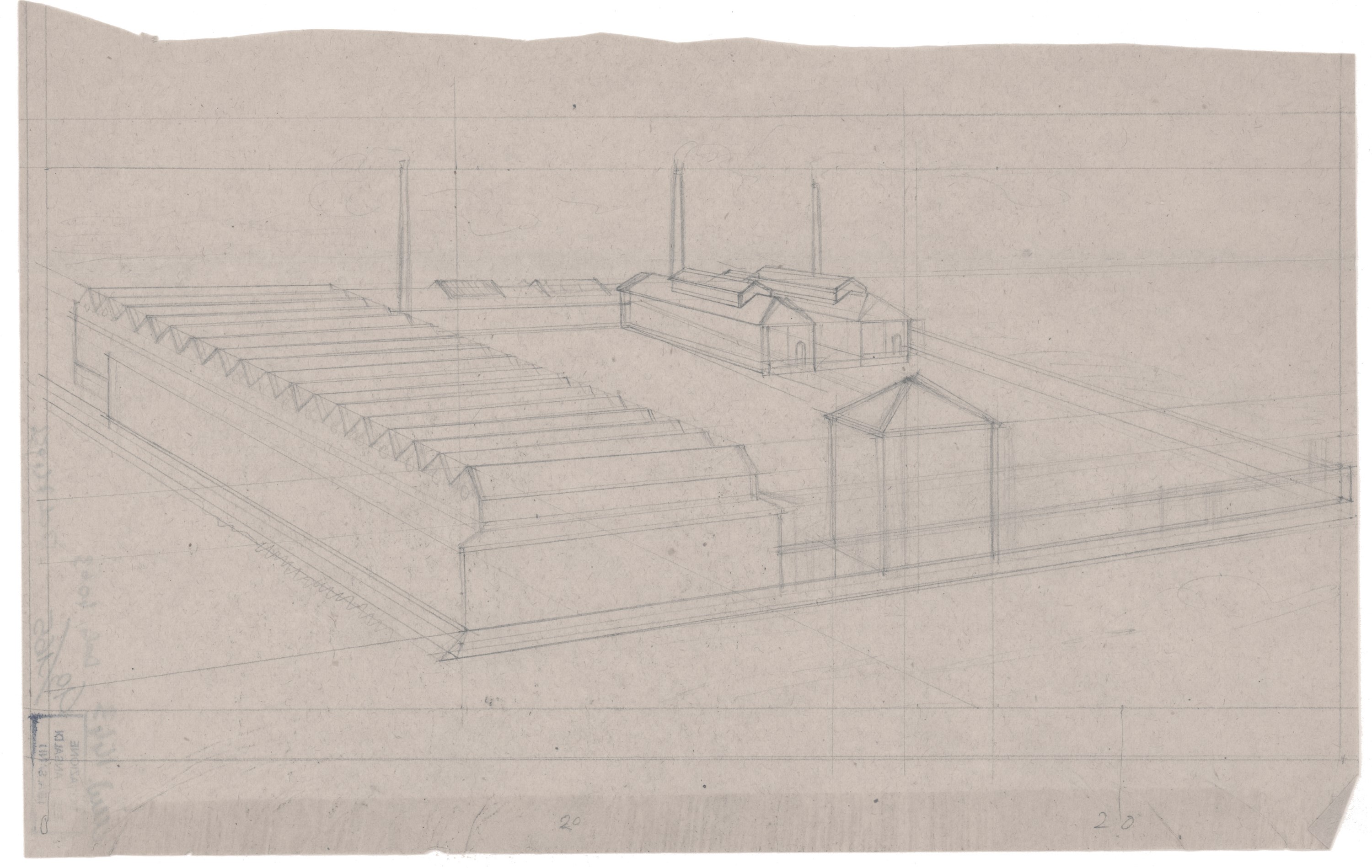 Disegno di stabilimento industriale